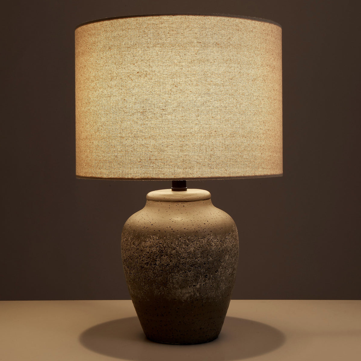 Amalfi Rustic Stone Table Lamp 35.5cm - Stone/White – Inspire - yourself & your home