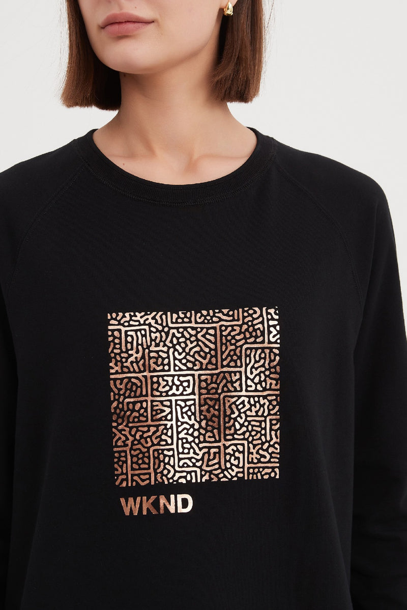 Tirelli Weekend Art Print Sweat - Black/Rose Gold – Inspire - yourself ...