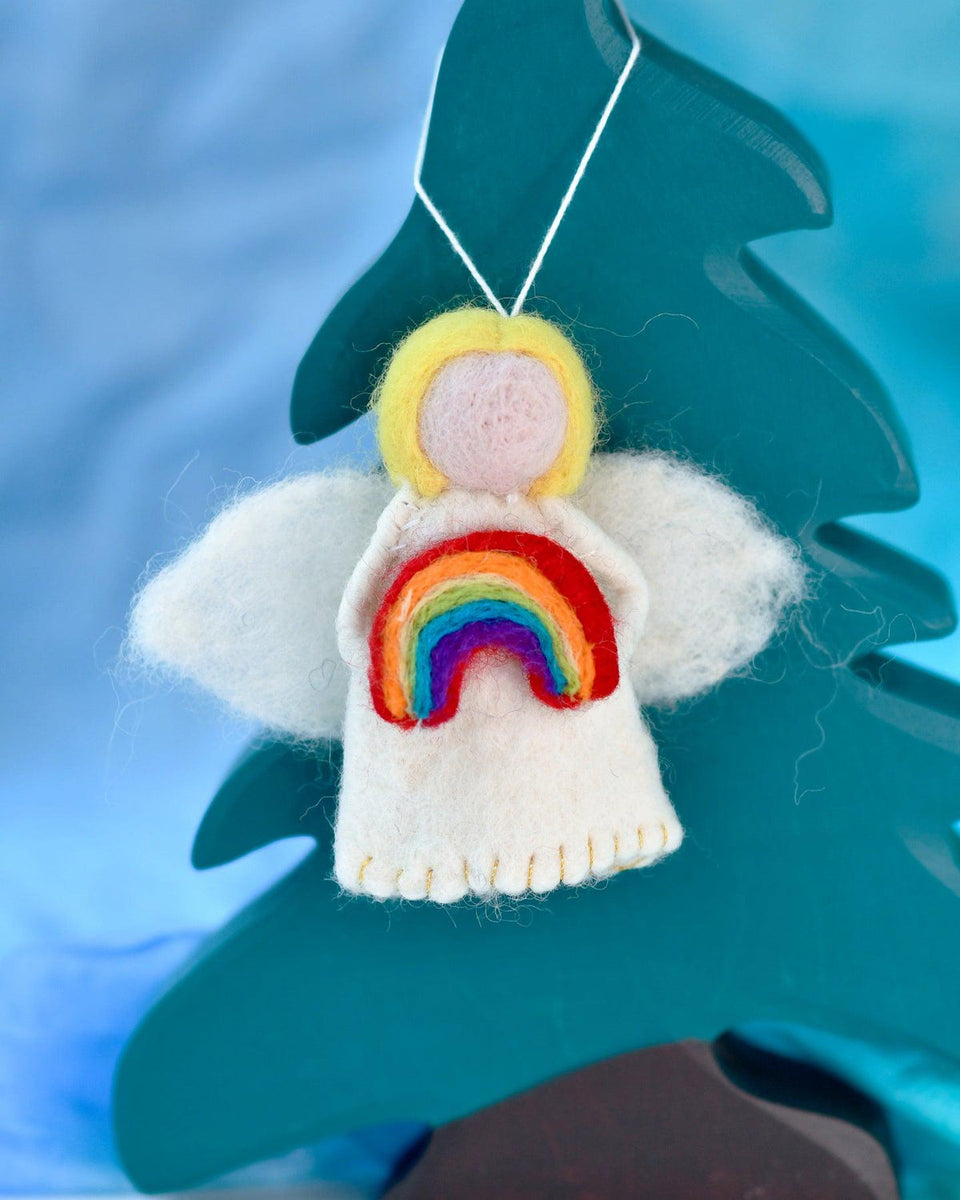 Tara Treasures Christmas Diversity Angel with Rainbow - Yellow Hair ...